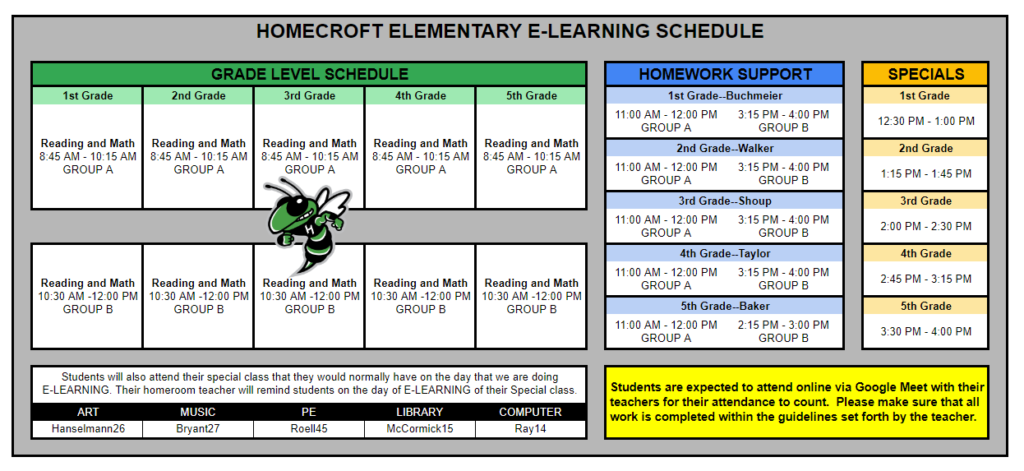 E-Learning Information - Homecroft Elementary