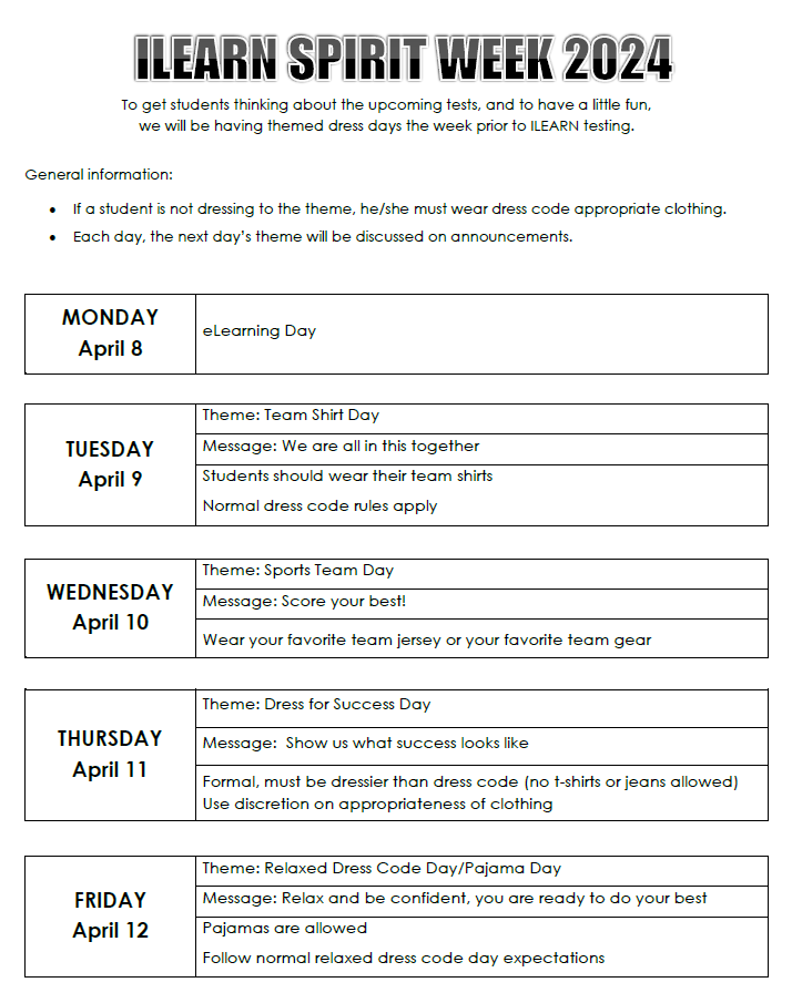 ILEARN Spirit Week - Perry Meridian 6th Grade Academy