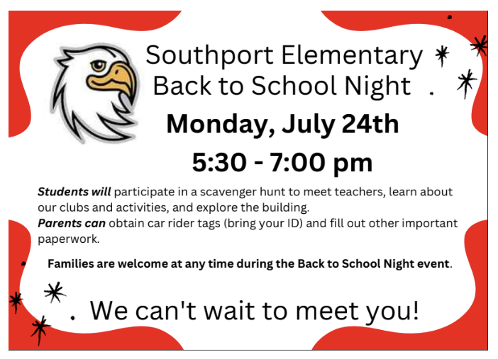 SES Guide to Start of School - Southport Elementary